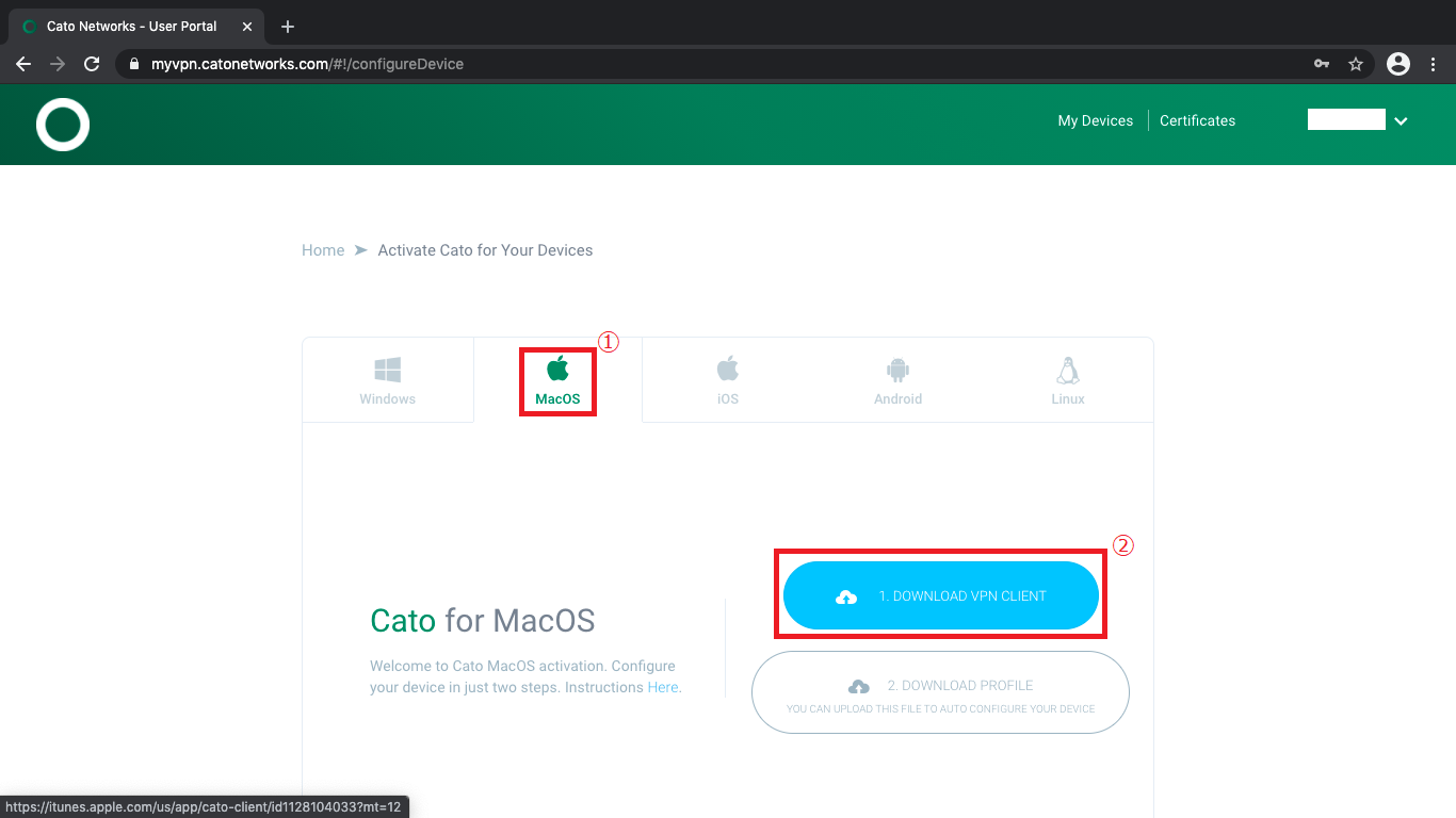 How to install Cato VPN Client for Mac – IIJ America Inc